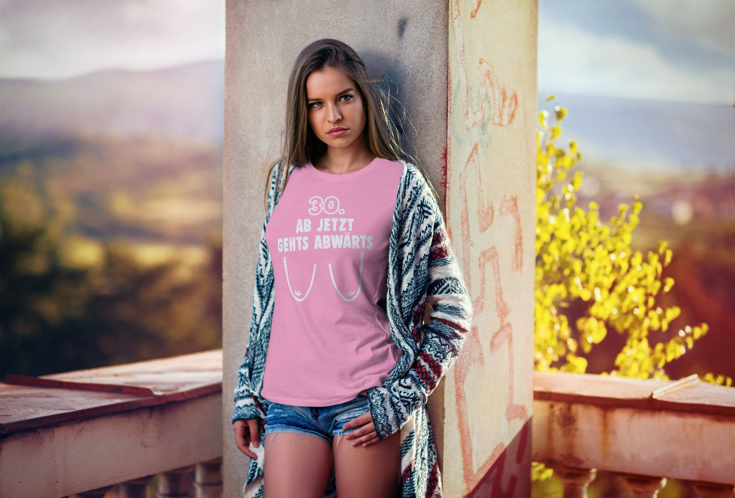 Damen T-Shirt 30. Geburtstag Ab jetzt gehts abwärts Spruch runder ... Damen T-Shirt 30. Geburtstag Ab jetzt gehts abwärts Spruch runder ...