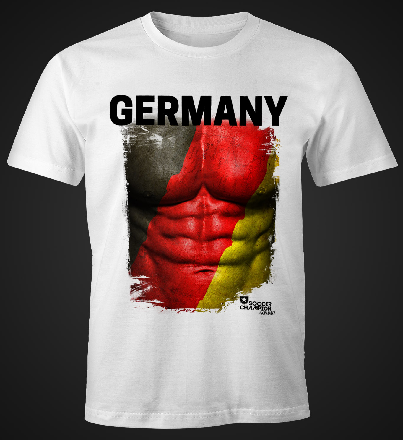 EM T-Shirt Herren Fußball Deutschland Flagge Fanshirt Waschbrettbauch ...