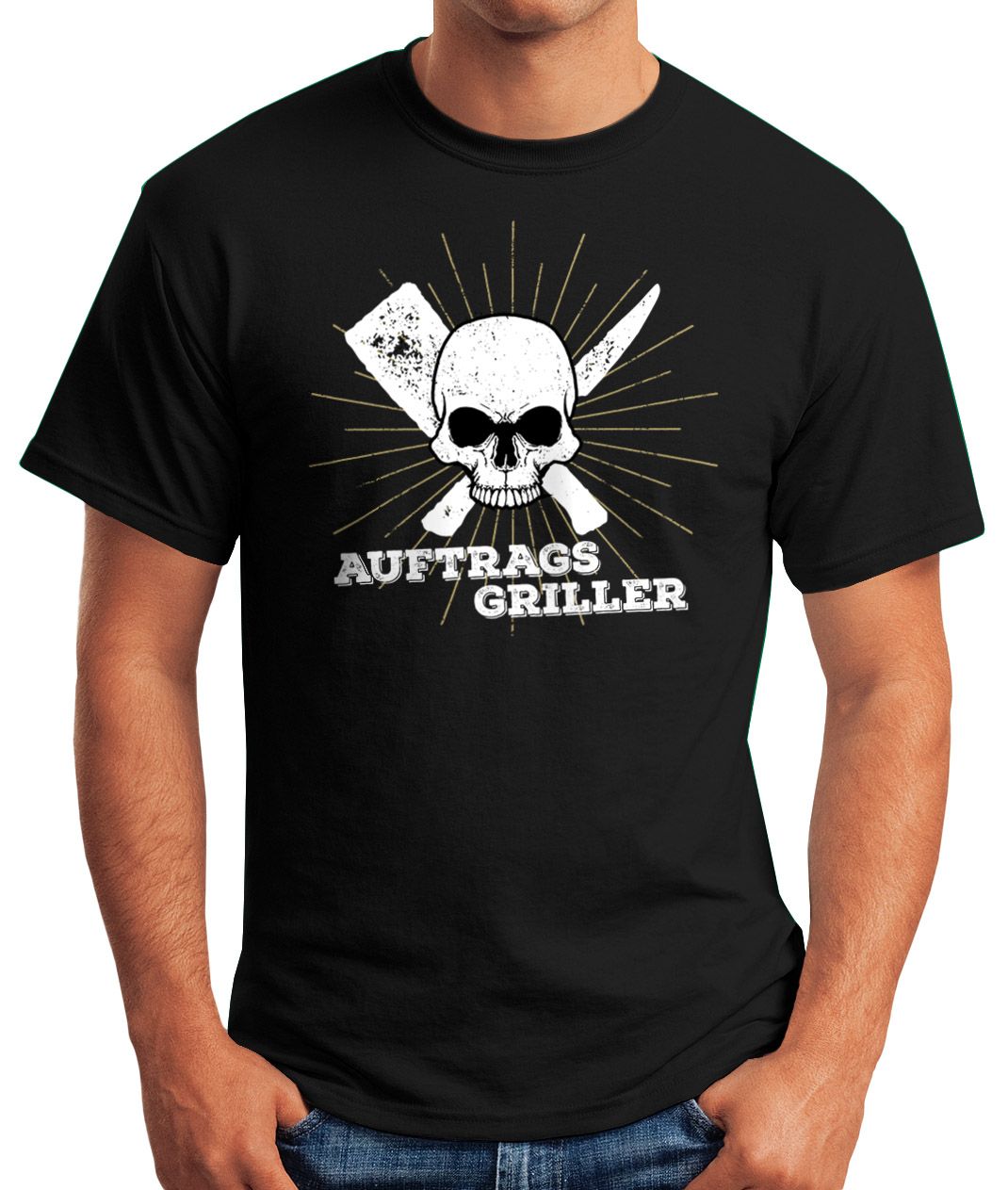Herren T-Shirt Auftragsgriller Skull Fun-Shirt Motiv-Shirt Grillen BBQ ... Herren T-Shirt Auftragsgriller Skull Fun-Shirt Motiv-Shirt Grillen BBQ ...