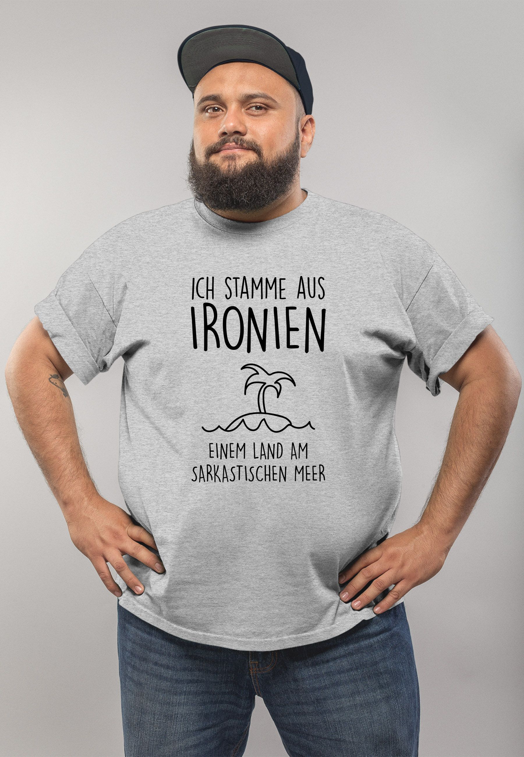 Herren T-Shirt Ich stamme aus Ironien einem Land am sarkastischen Meer Fun-Shirt Spruch ...