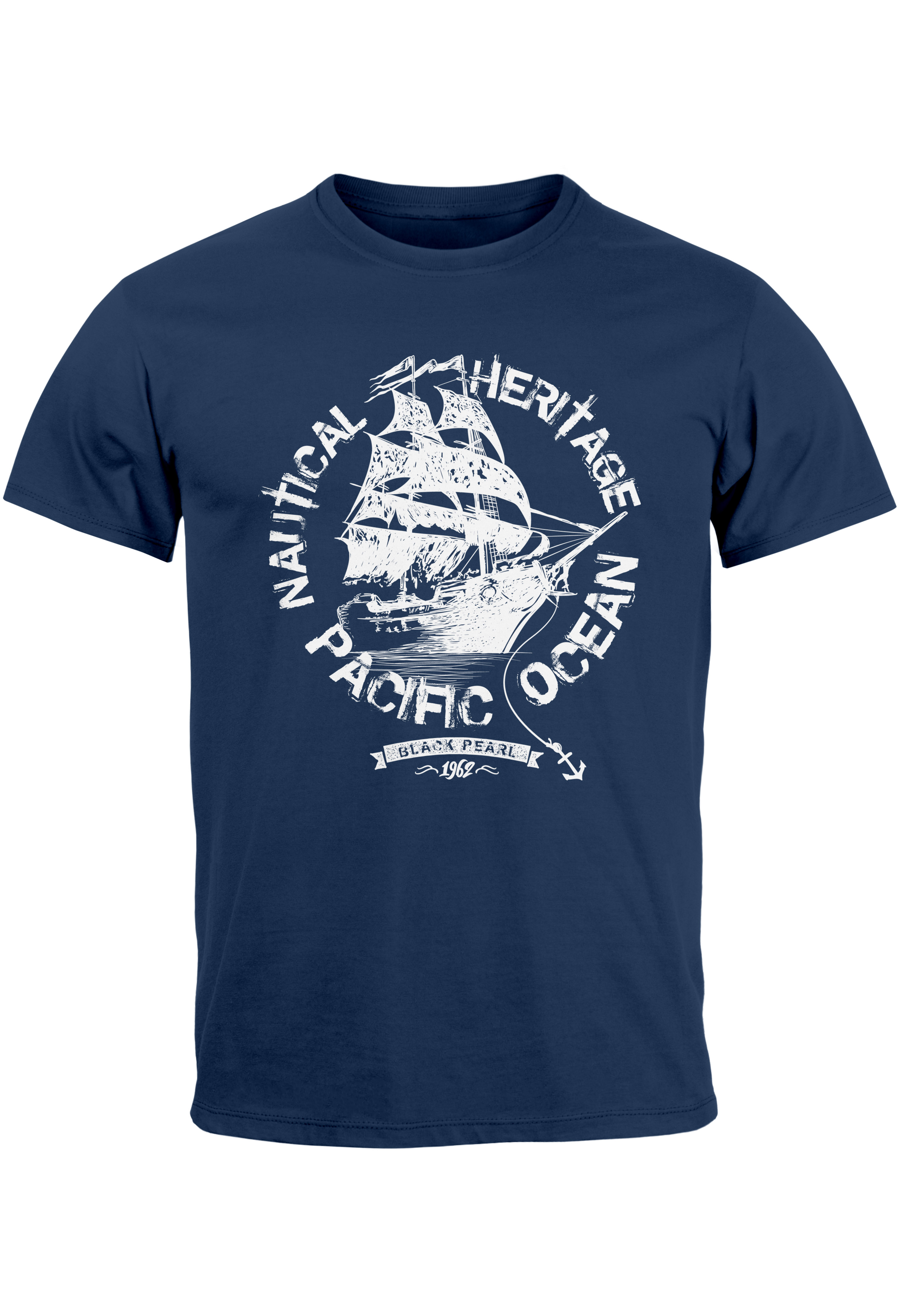Herren T-Shirt Segelschiff Piratenschiff Slim Fit Neverless® | Akowi