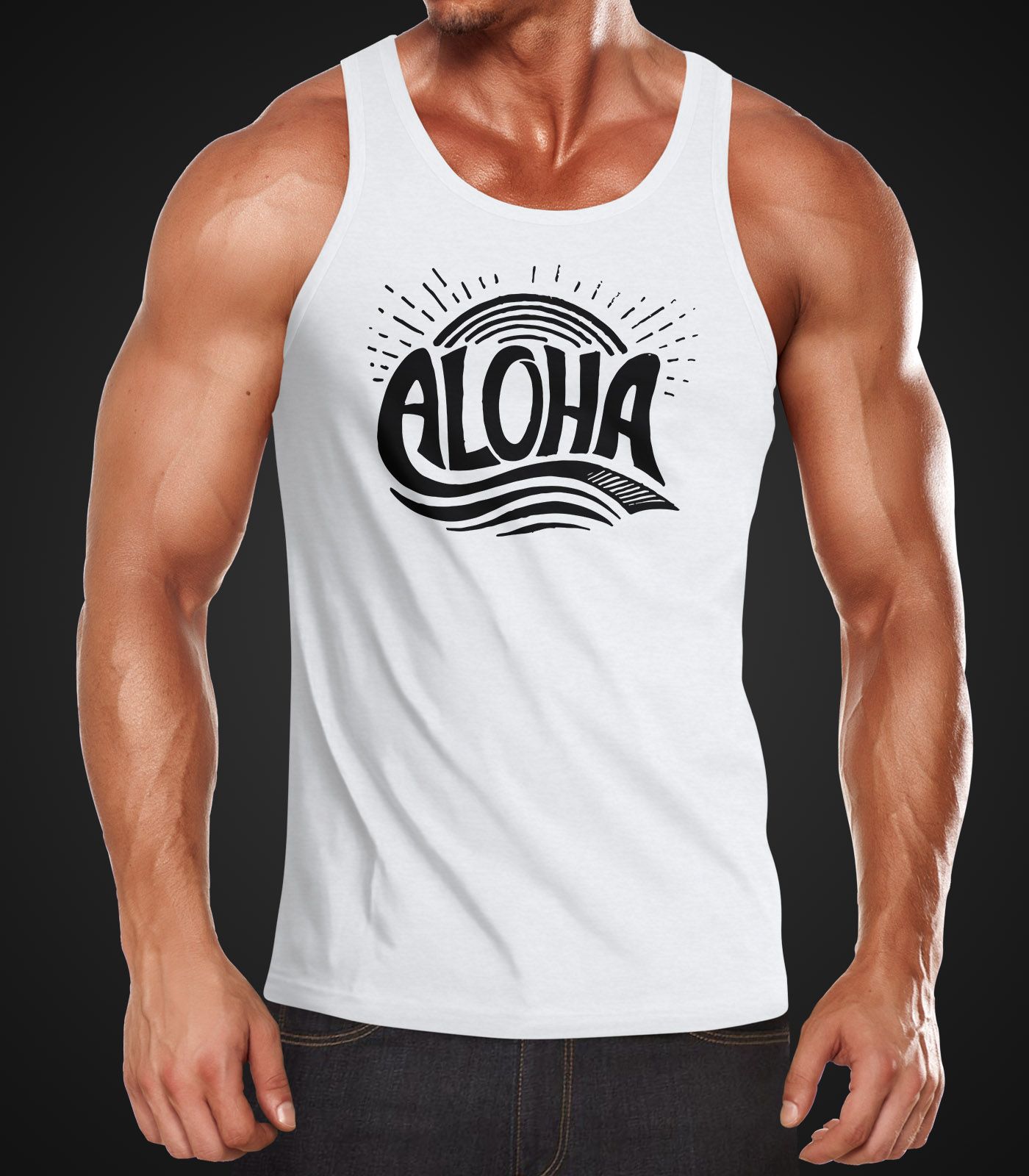 Herren Tank-Top Aloha Wellen Surfing Sommer Muskelshirt Muscle Shirt ...