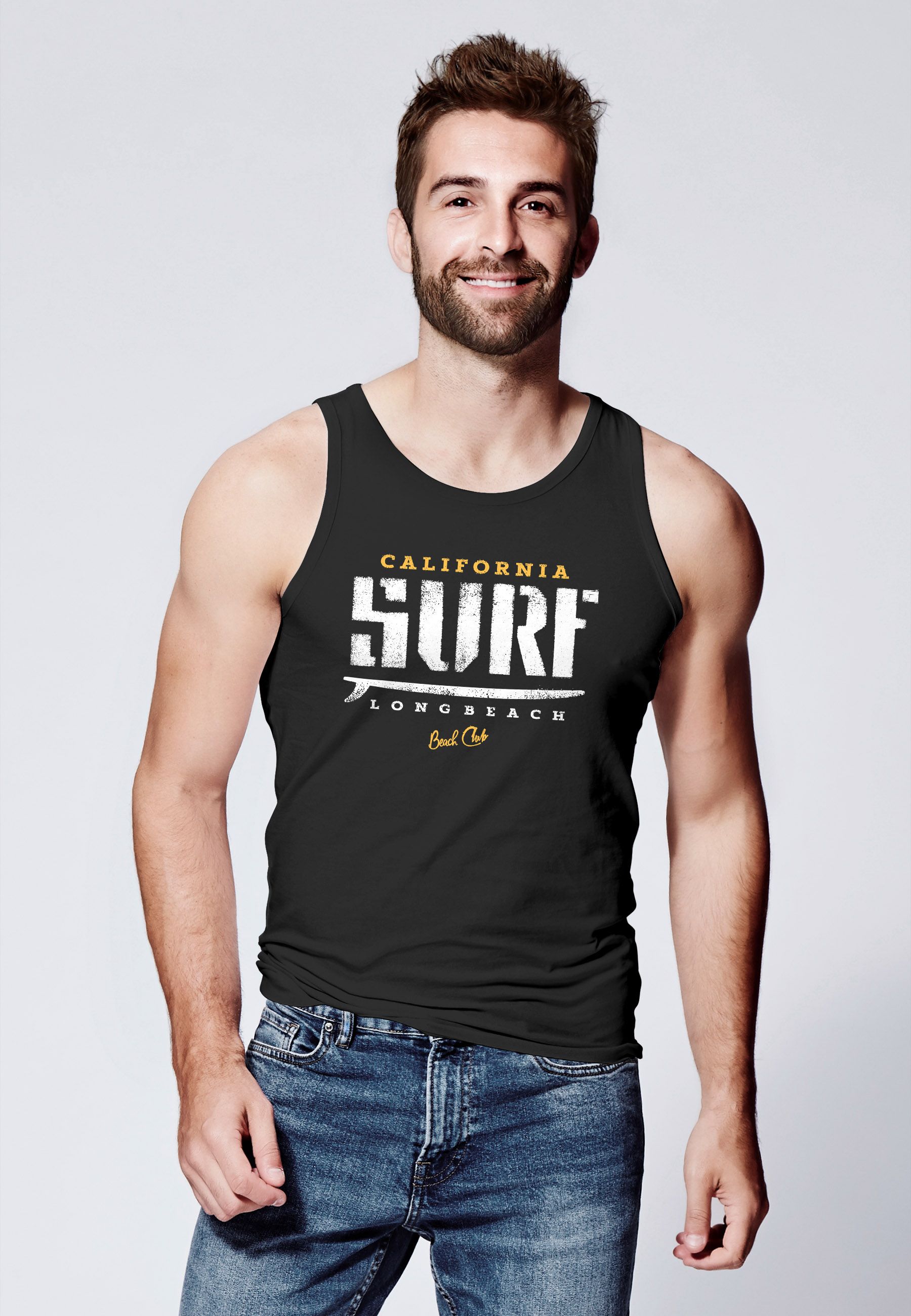 Herren Tank-Top Surf Druck Muskelshirt Muscle Shirt Neverless® | Akowi