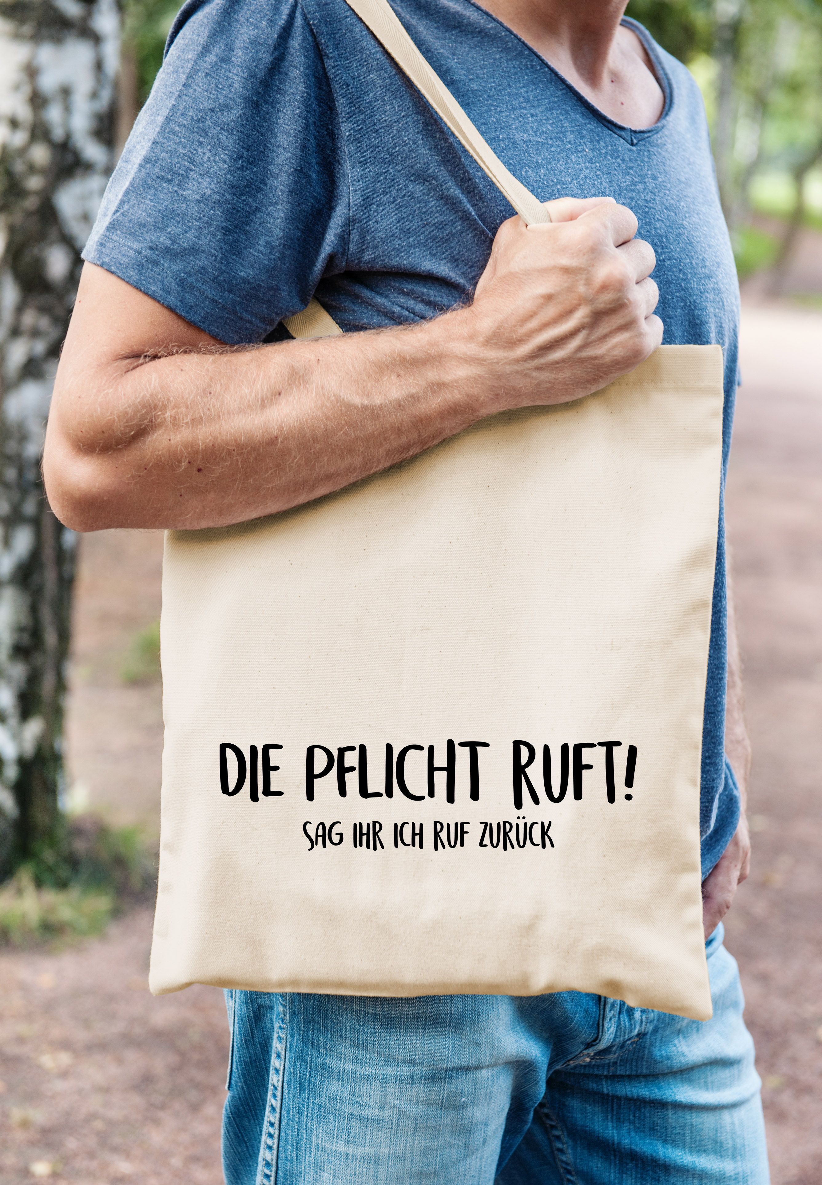 Jutebeutel Die Pflicht ruft Sag ihr ich ruf zurück Spruch Sprüche ...