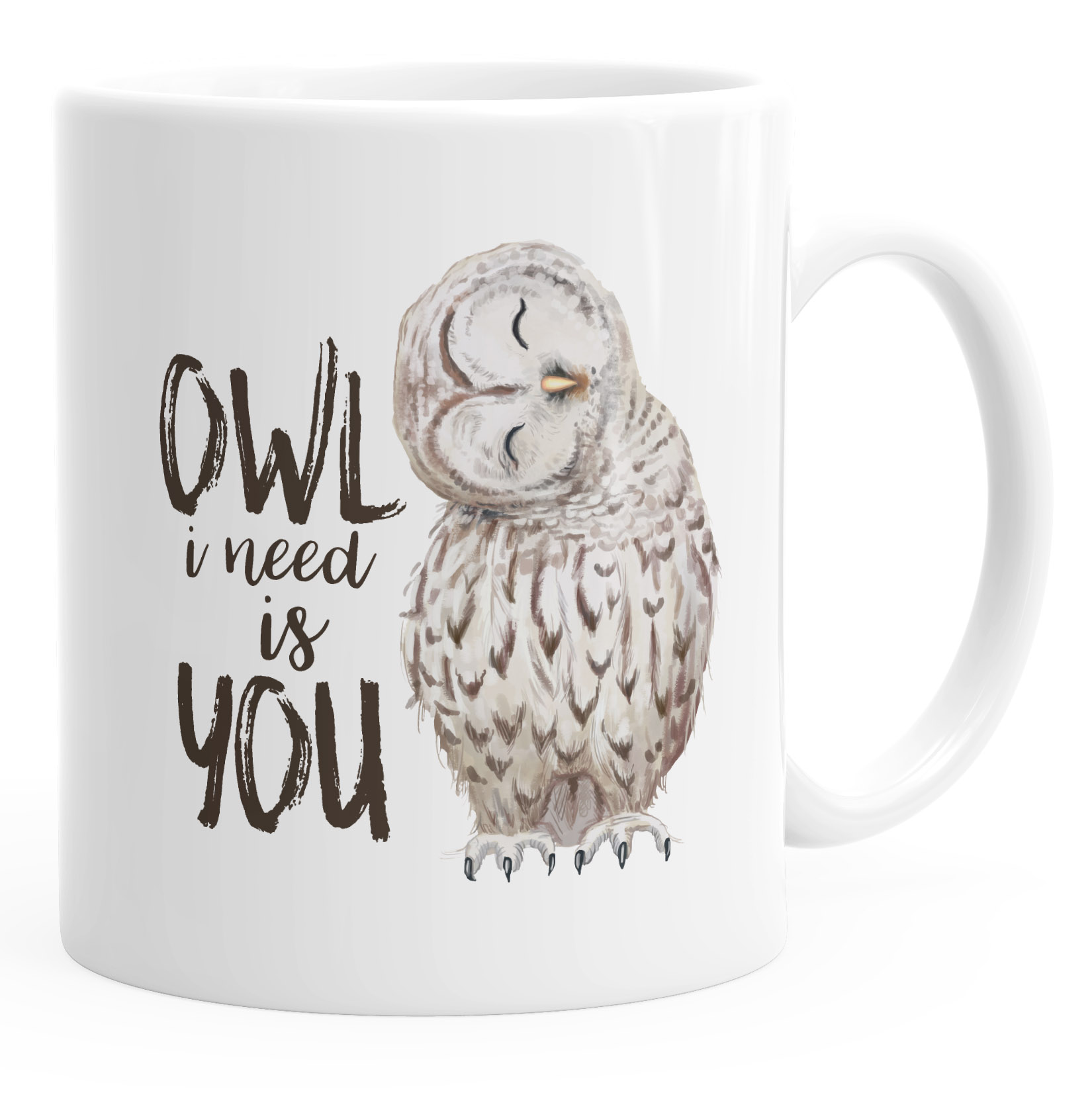 Kaffee-Tasse Eule Owl I need is you Liebe Spruch Geschenk Valentinstag ...