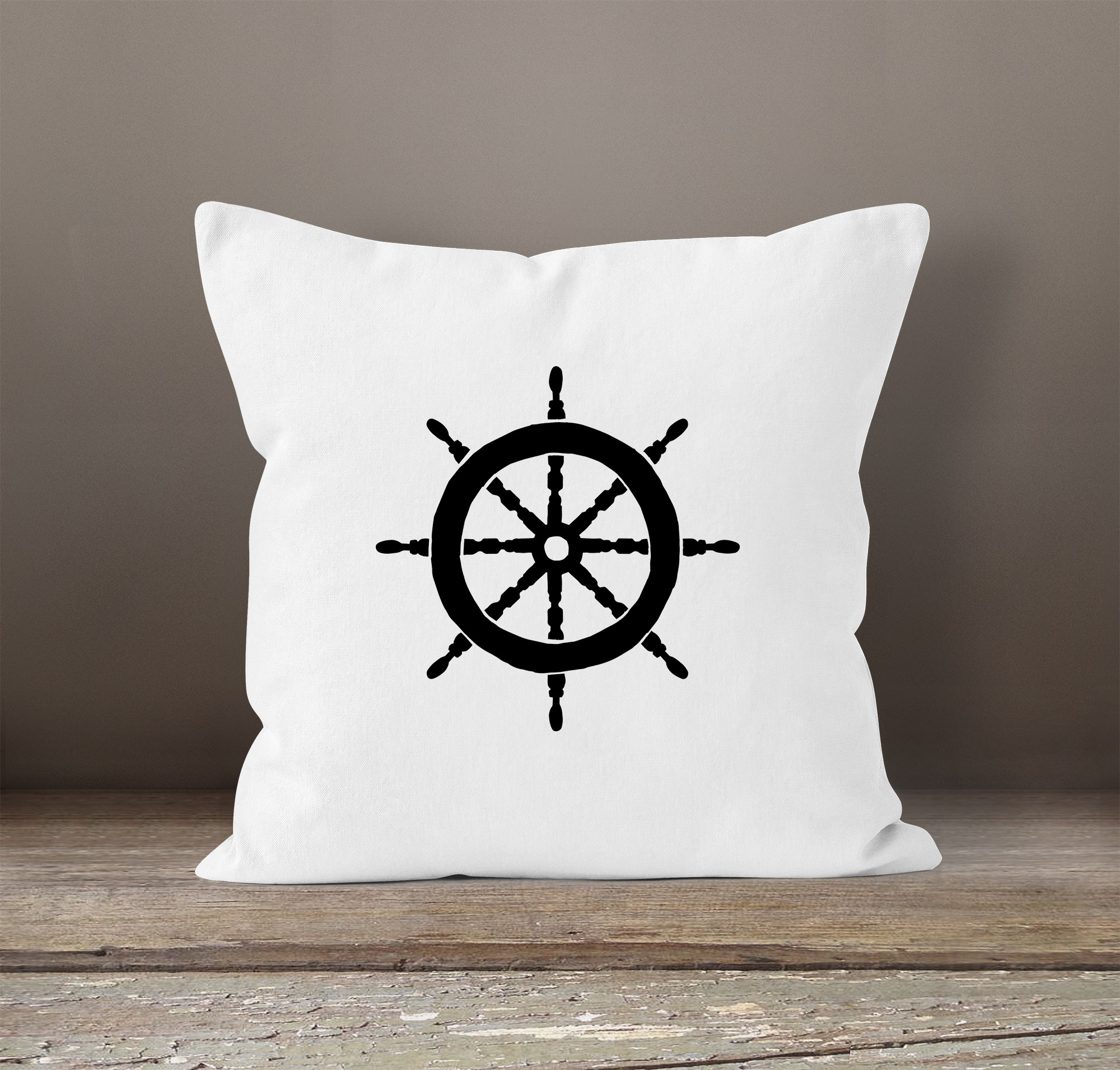 Kissenbezug Kissen-Hülle Deko-Kissen 40x40 Steuerrad Segeln Baumwolle ...