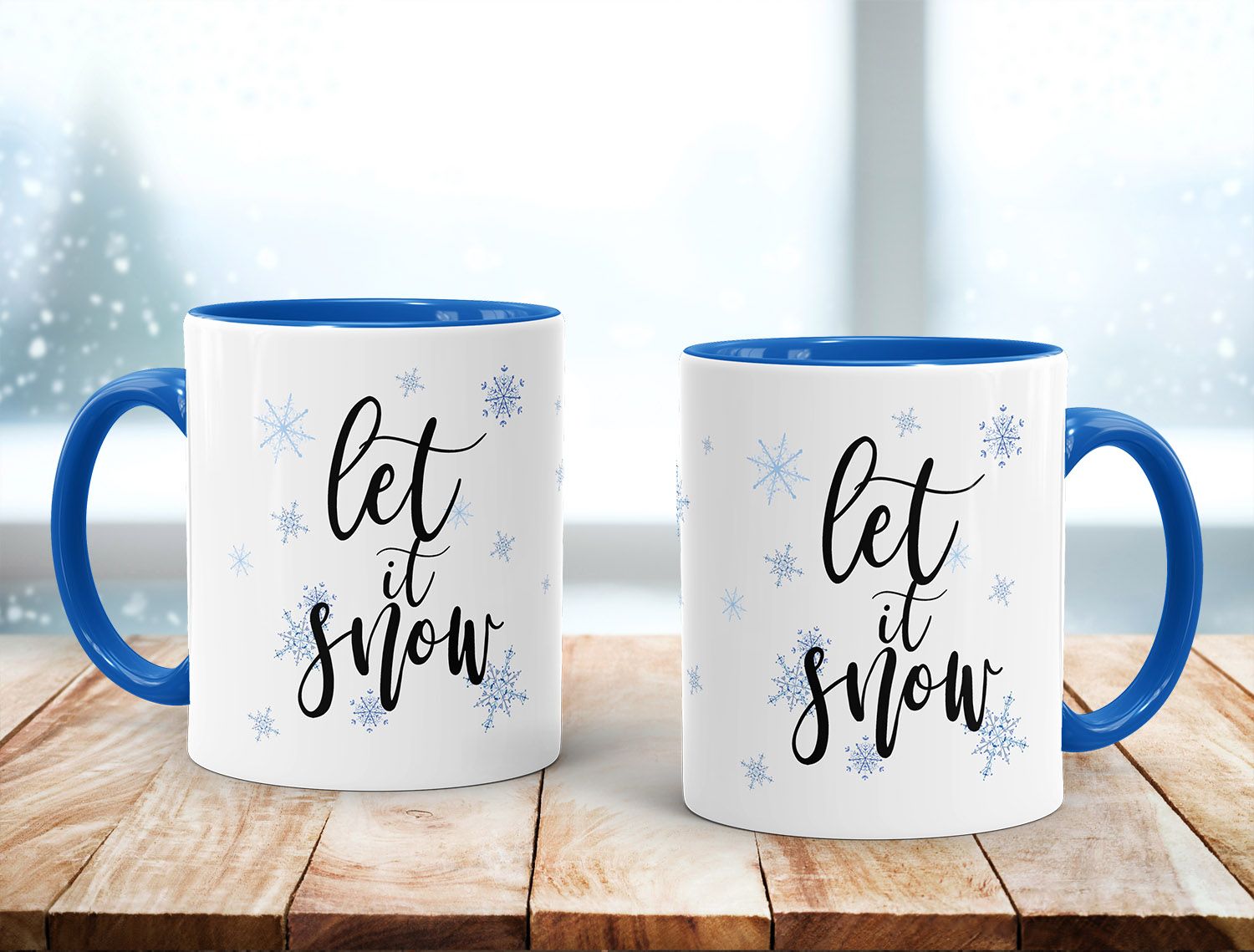 Tasse Weihnachten Winter Let it Snow Eiskristalle Kaffeetasse Teetasse ...